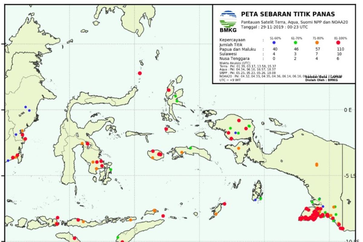 BMKG deteksi 102 titik api di Papua dan Papua Barat - ANTARA News Papua