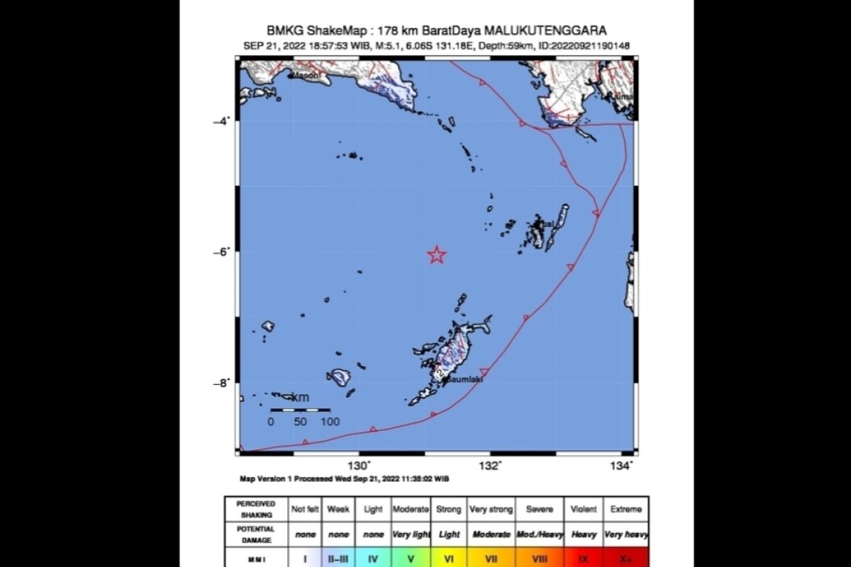Rabu, gempa bumi magnitudo 5,1 guncang Laut Banda Maluku - ANTARA News Sulawesi Tenggara ...