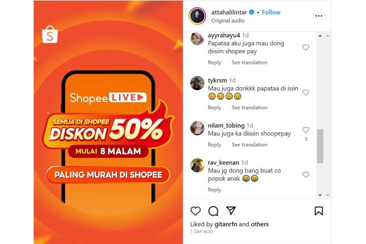 Shopee promo besar-besaran di Shopee Live, semua diskon 50 persen ...